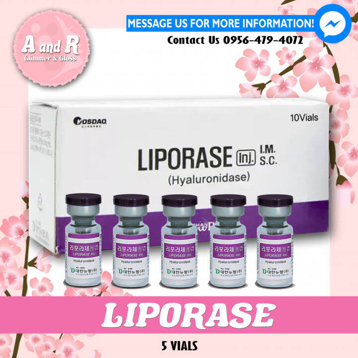 AnR LIPORASE inj. (HYALURONIDASE) 5 VIALS • 100% KOREA | Lazada PH