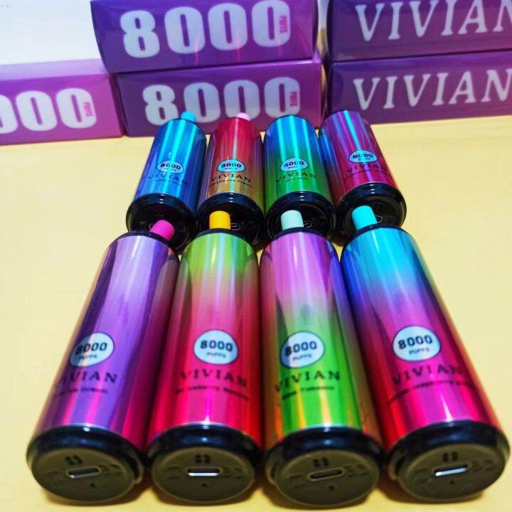 𝙎𝘼𝙇𝙀[𝐋𝐄𝐆𝐈𝐓] VIVIAN PLUS 8000 Puff Disposable Pod 8000 Puffs Chil 15ML E ...