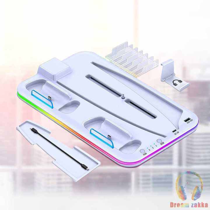 คอนโซลที่ยึดพัดลม Helm Game เย็นแผงควบคุมแท่นชาร์จแผ่นดิสก์จัดเก็บพร้อม ...