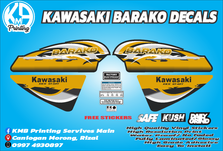 Kawasaki Barako Sticker Decals | Lazada PH