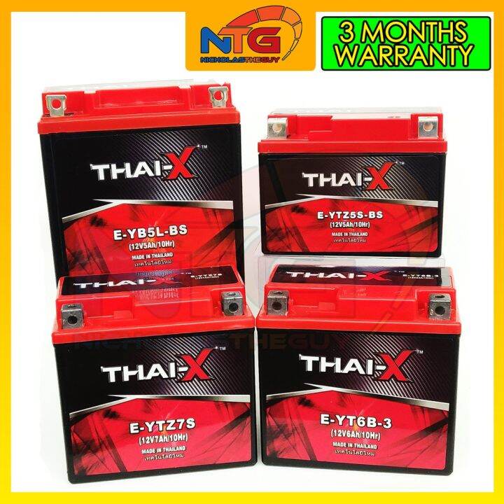 THAI-X [YTZ5S/YB5L-B/YTZ7-S/YT6B-3] Motorcycle Battery Premium Long ...