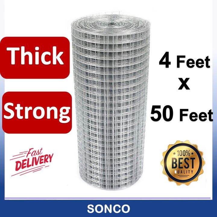 4feet x50' STRONG THICKER Sonco Galvanized BRC Welded Iron Wire Mesh ...