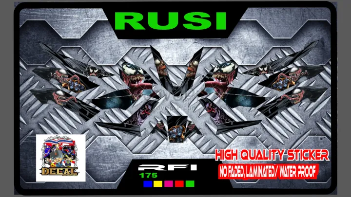 RUSI RFI 175 STICKER DECALS, VENOM, BLACK, 027 | Lazada PH