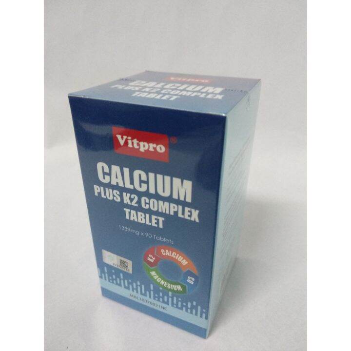 Vitpro Calcium Plus K2 Complex Tablet (1339mg x 90 Tablets) | Lazada