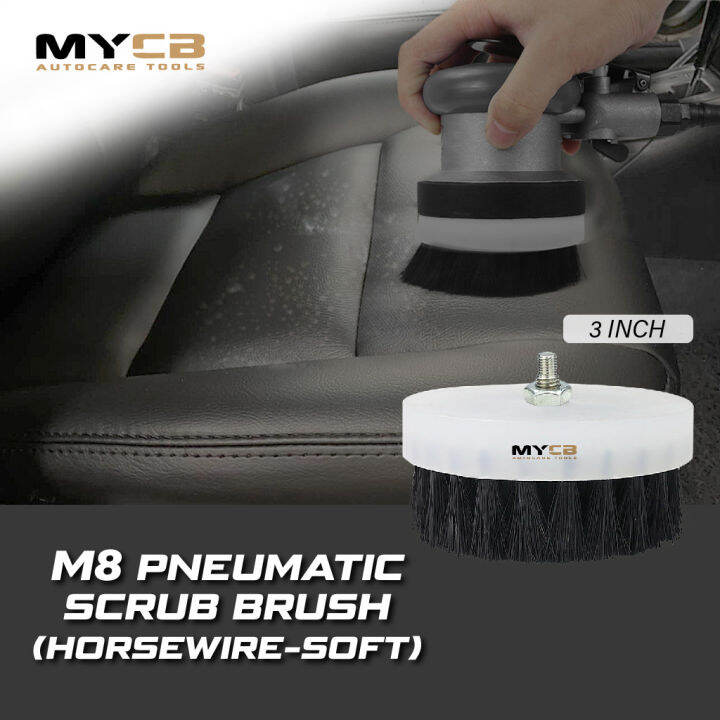 MYCB M8 Pneumatic Scrub Brush [Horsewire-Soft 3 Inch] Auto Detailing ...