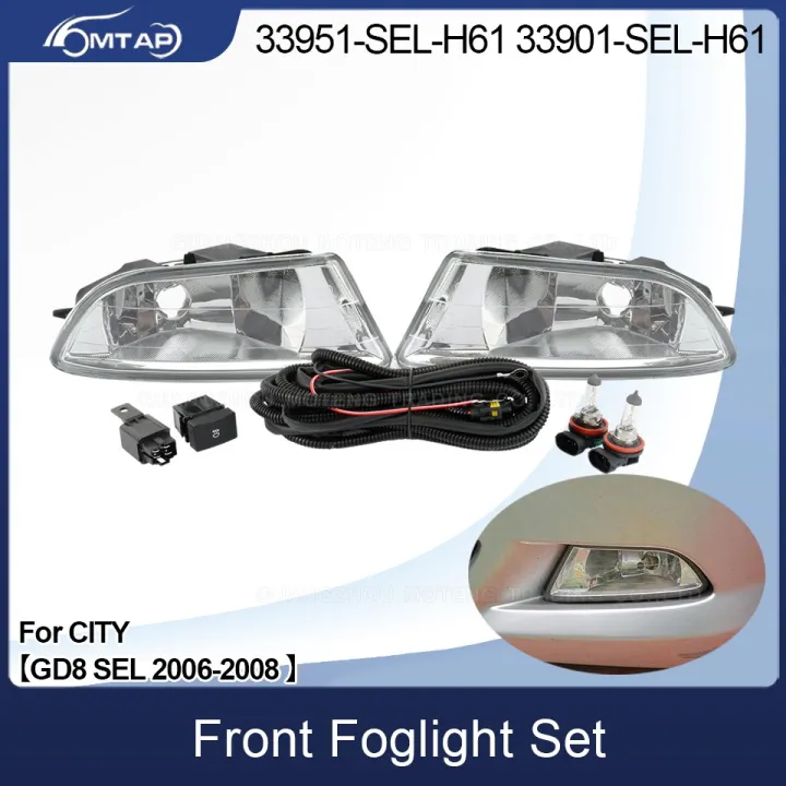 MTAP Car Styling Front Fog Light Fog Lamp Modification Set For HONDA CITY GD6 GD8 2006 2007 2008 ...