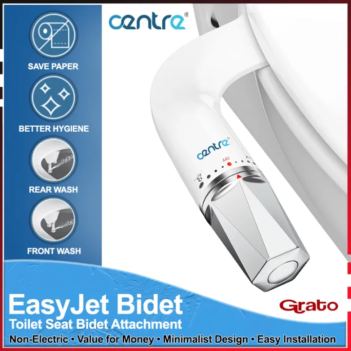 CENTRE EasyJet Minimalist Bidet for Toilet with Non-Electric Dual ...