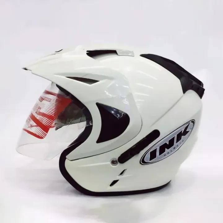 Helm INK Double Visor Putih - Double Visor Putih - Helm Double Kaca ...