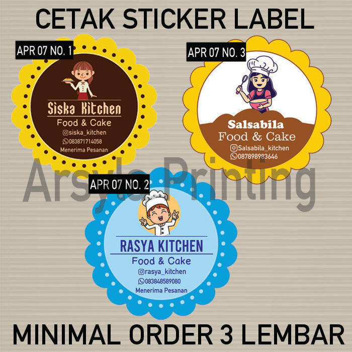 (APR 07) Isi 150Pcs/Lembar Cetak sticker chromo cutting bulat - sticker ...