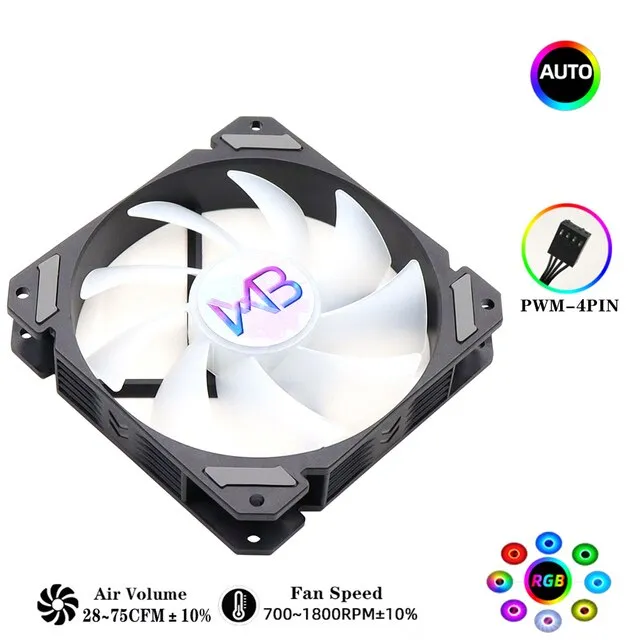 RGB 120Mm Fan PWM 4 PIN Silent Molex 4PIN For Computer Case CPU Cooling ...