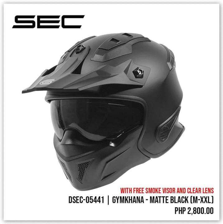Sec Gymkhana Motard Helmet with Extra Smoke Lens | Lazada PH