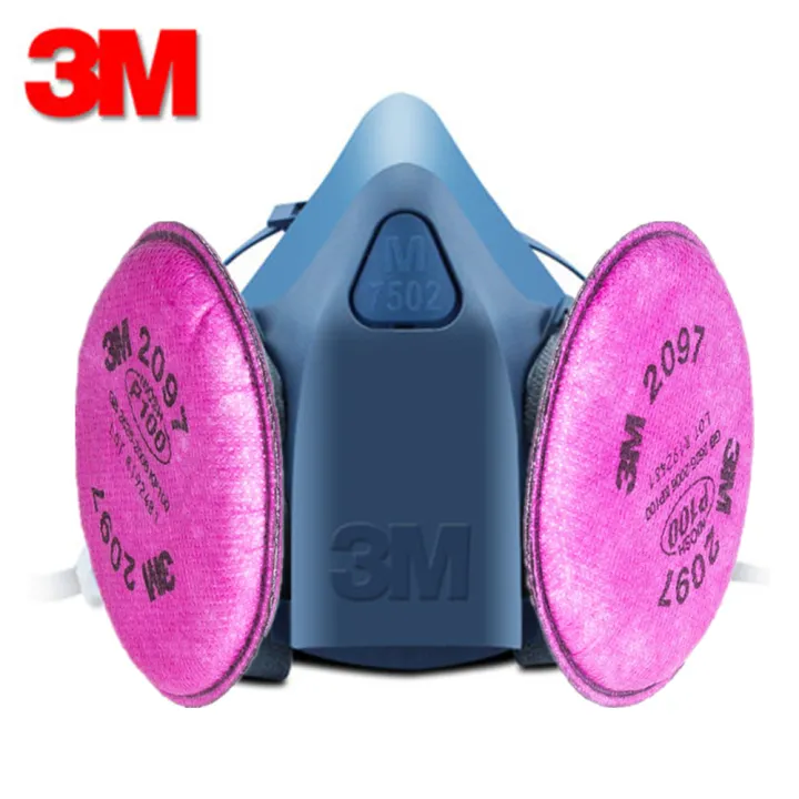 3M 7502 + 2097 P100 เครื่องช่วยหายใจในอุตสาหกรรมชุดพ่นสีเครื่องช่วยหายใจแก๊สฝุ่นพร้อมตัวกรอง ...