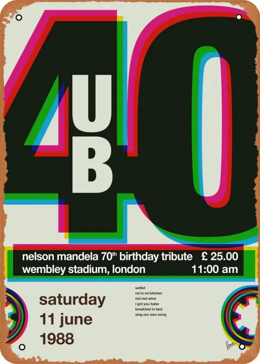 Concert Posters No My Ub Metal Tin Sign Poster Vintage Art Wall Decor X ...