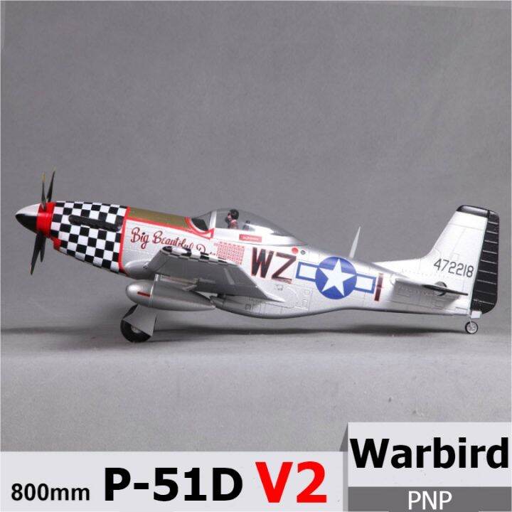 FMS RC 800MM Mini Warbird P51 P-51 Mustang V2 Big Beautiful Doll 2S 4CH ...