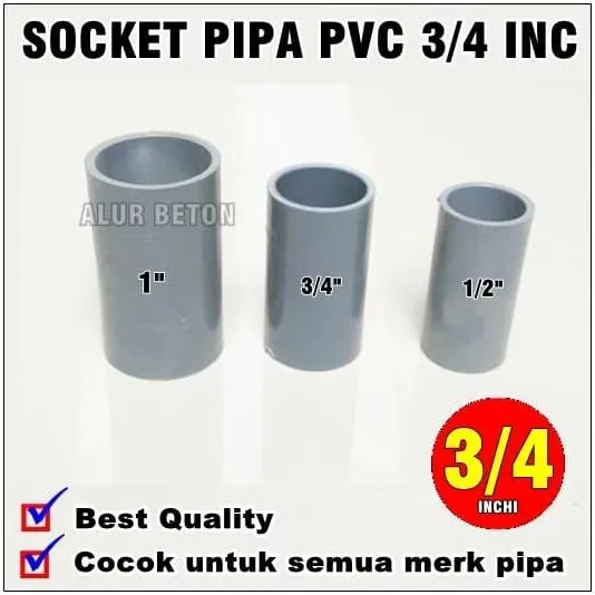 Sock Sambungan Pipa Pvc Ukuran 3/4 Inchi - Sok Paralon 3/4 Dim | Lazada ...