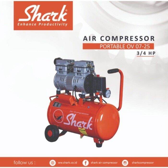 Oilless 3/4Hp Shark Air Compressor OV 07-25 | Lazada Indonesia