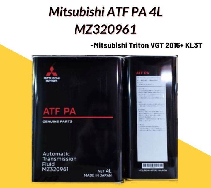Mitsubishi ATF PA 4L- Triton VGT 2.4 2015- KL1T KL3T - Automatic ...