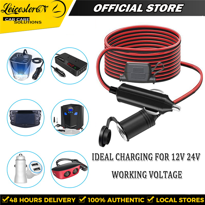 LST 12/24V 10FT Car Extension Cord Heavy Duty Car CableLead Waterproof ...