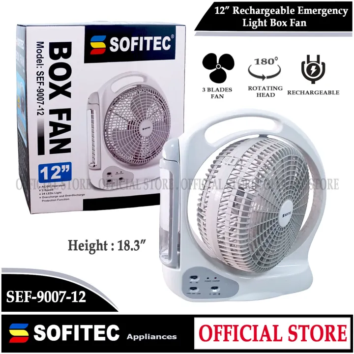 Sofitec Box Fan Emergency Light Lamp Multi-Angle Fan Electric Fan SEF ...