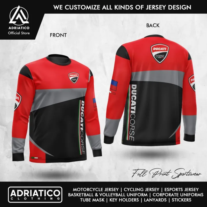 Philippine spot ADRIATICO Motorcycle Riding Jersey "DUCATI CORSE" V4 001 Longsleeve : Polo Shirt ...