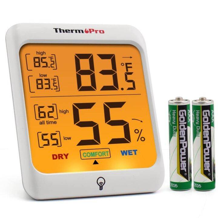 ThermoPro TP-53 เครื่องวัดอุณหภูมิและความชื้นภายในบ้านแบบดิจิตอล Indoor ...