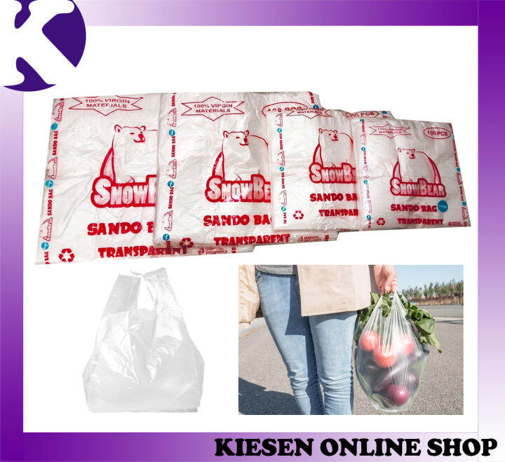 100pcs. per pack PLASTIC SANDO BAG - WHITE PLASTIC BAG - SUPOT | Lazada PH