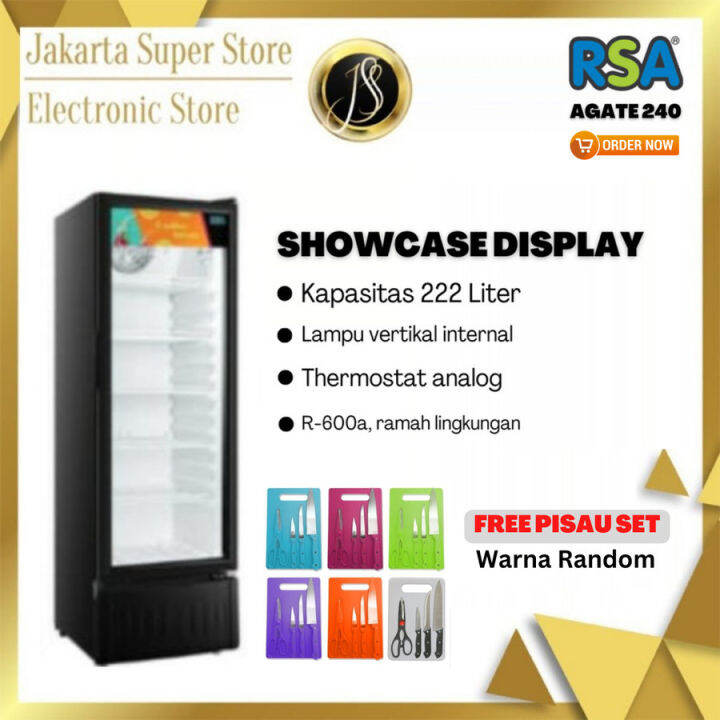 SHOWCASE RSA AGATE - 240 / SHOWCASE COOLER 4 RAK | Lazada Indonesia