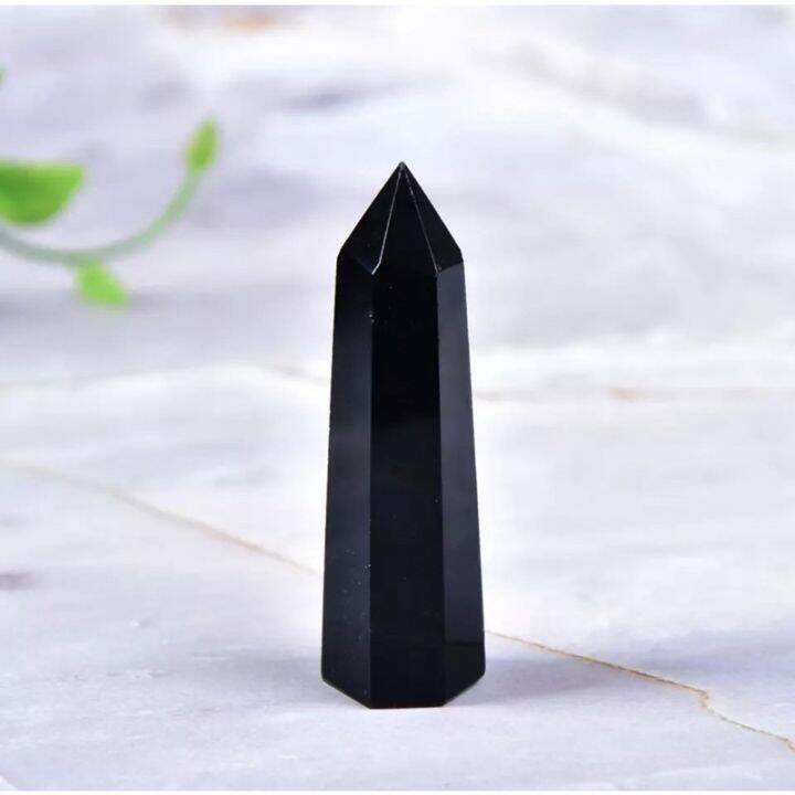 1 Pc Natural Obsidian Point, Chakra Tower, Blue Sodalite Tower, Quartz ...