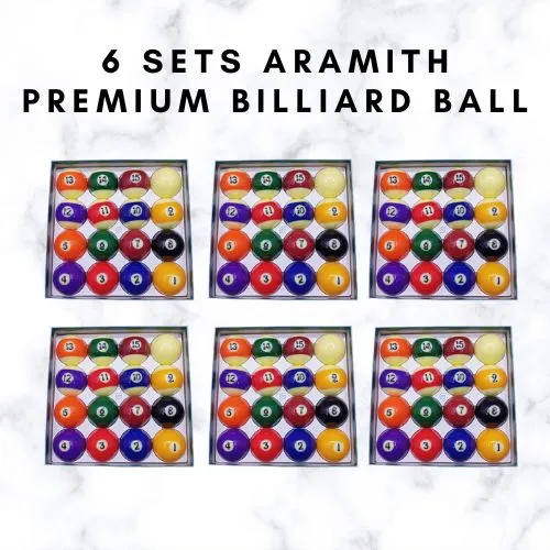 6 SETS ARAMITH PREMIUM BILLIARD BALL SET STANDARD SIZE/GAMIT SA ...