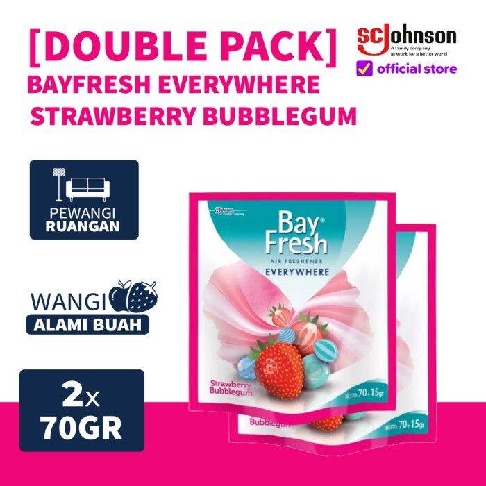 [Double Pack] Bayfresh Everywhere Strawberry Bubble Gum 70gr x 2pcs ...