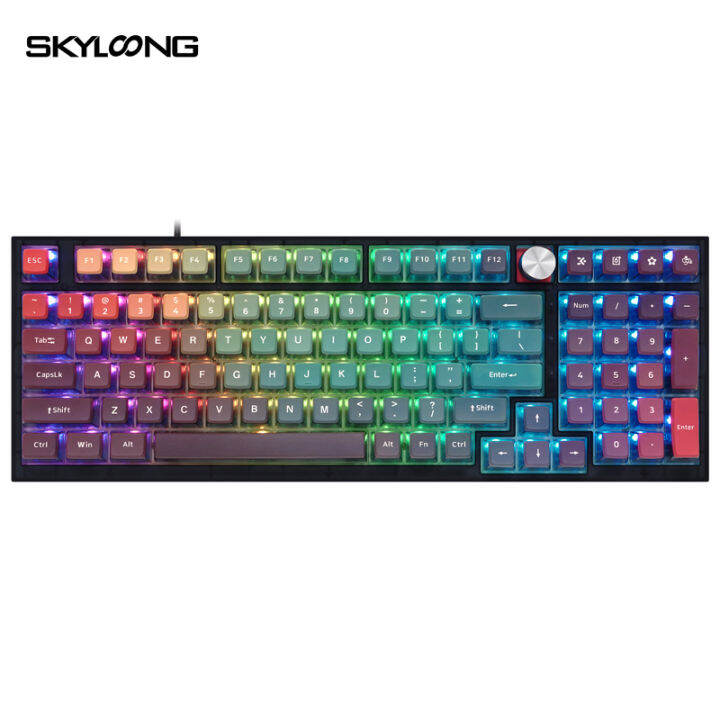 SKYLOONG 126 Key Neon Style Backlit y Keycaps PBT Pudding ASA Profile ...