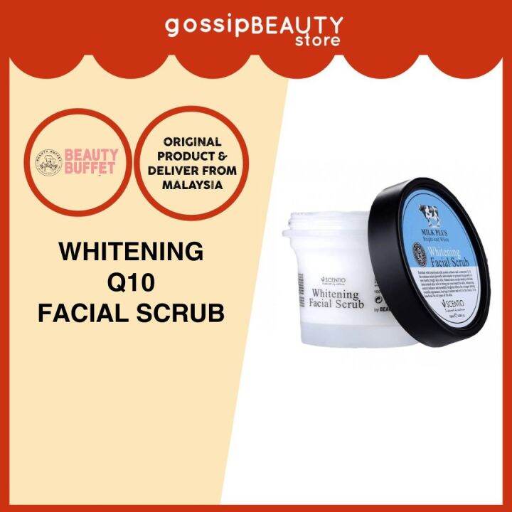 BEAUTY BUFFET Scentio Milk Plus Whitening Q10 Facial Scrub 100ml | Lazada