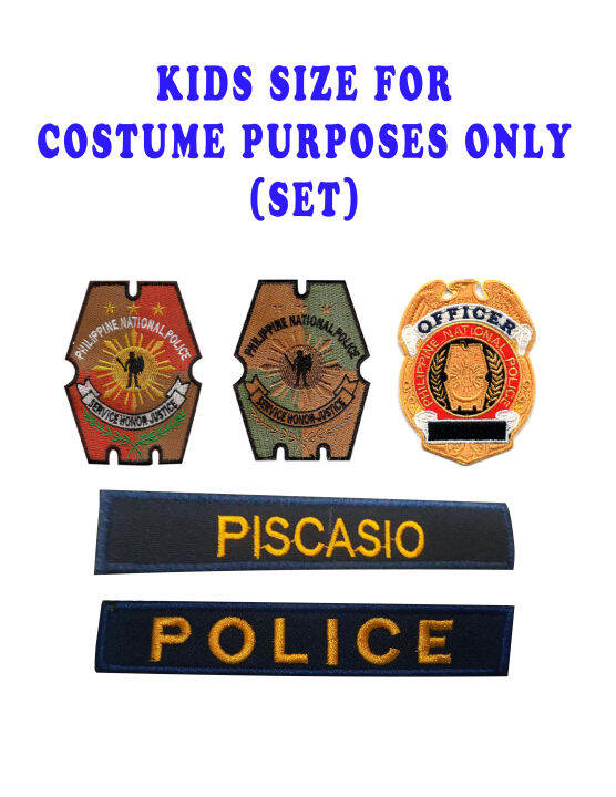 PNP KIDS SIZE for COSTUME/CAREER DAY, kalasag, pnp badge, name cloth ...