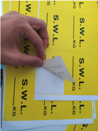 swl sticker ready made 100 x 65mm yellow black word label s.w.l kg ...