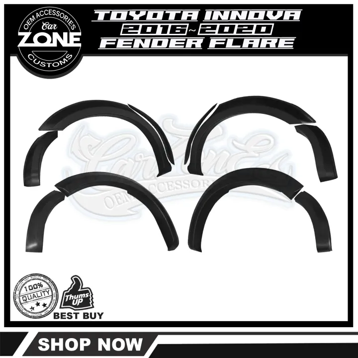 Toyota Innova 2016-2022 Slim-Type OEM Fender Flare (Black) | Lazada PH