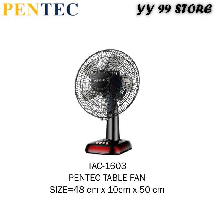 PENTEC TABLE FAN TAC-1603 12 INCH (RANDOM COLOUR) | Lazada