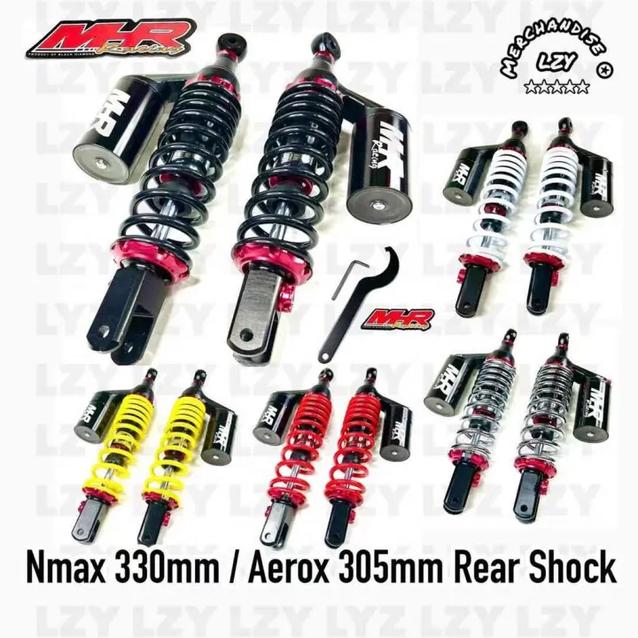 Factory direct sales Set MHR Rear Shock Gas Absorber for Nmax 330mm Aerox 305mm BLACK V1 V2 ...