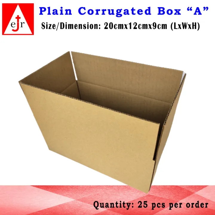 eJr Store - 25 pcs of Plain Corrugated Box A / Box "A" / 20cm x 12cm x ...