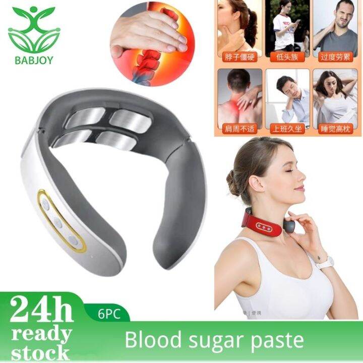 4D Smart Electric Neck and Back Pulse Massager 6 Mode Heat Cervical ...