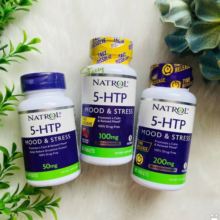 Natrol, 5-HTP, 50mg/100mg Fast Dissolve/200mg Time Release, 45/30 Tablets | Lazada PH