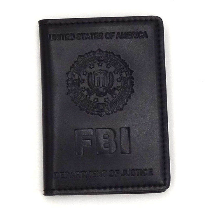 Leather Wallet ID Card Driving License ID Card Holder Case With FBI ...