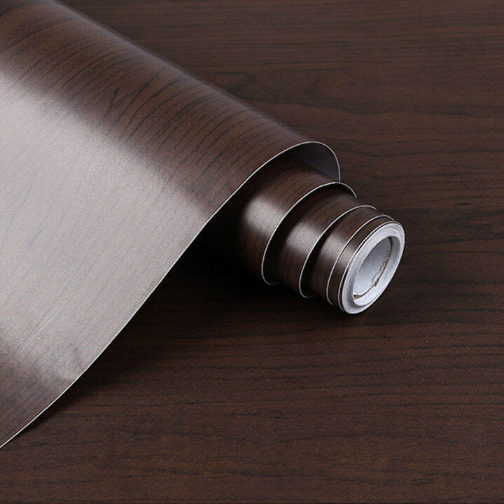 OYA Wallpaper brown wood wall sticker 10m*45cm waterproof self-adhesive ...