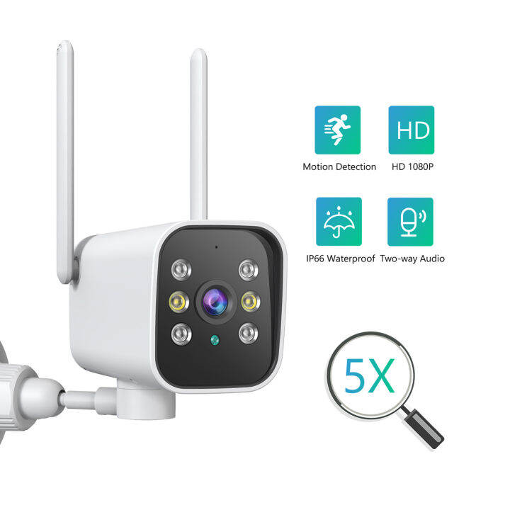 Outdoor Wireless WiFi Security Camera 1080P Pan Tilt Zoom Surveillance ...