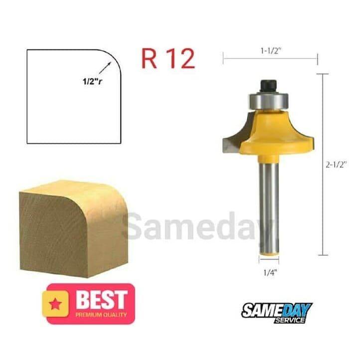 Mata Profil Sudut Round Over Router Bit R12 Flush Trimmer HPL Mata ...