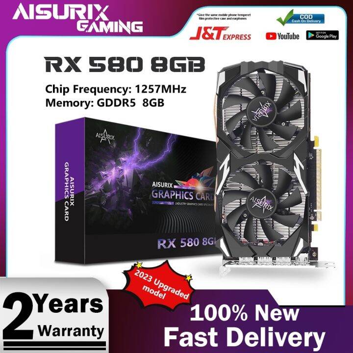AISURIX 100 New Graphics Card RX 580 8GB Gaming GDDR5 256Bit Computer ...