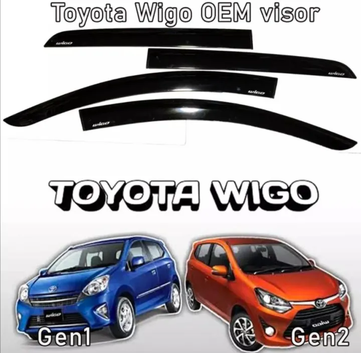 Toyota WIGO Gen 1 and Gen 2 2013-2021 Rain Guard Window Visor Door Sun ...