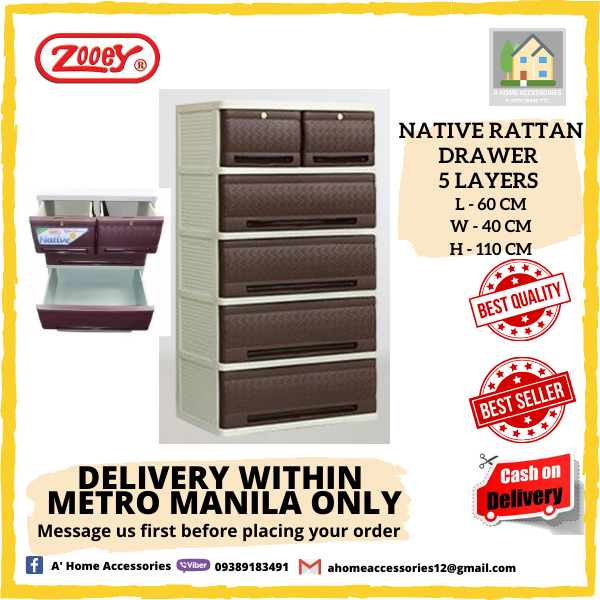 Zooey Native Rattan Drawer 5 Layers | Lazada PH