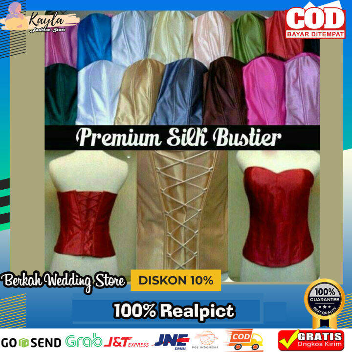 BUSTIER KAMISOL SATIN LONGTOSO KEMBEN /KORSET/DALEMAN KEBAYA TULANG 8 ...