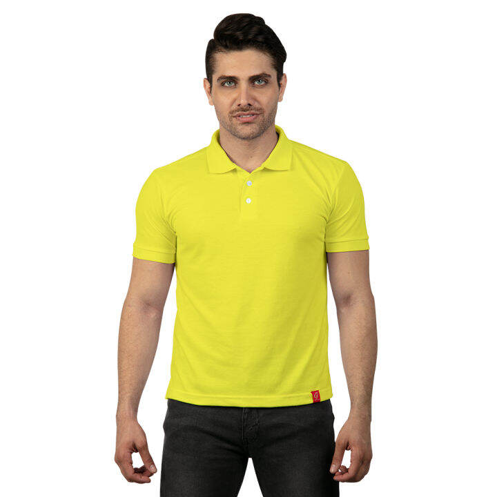 GUITAR MEN'S POLO SHIRT - CANARY YELLOW | Lazada PH