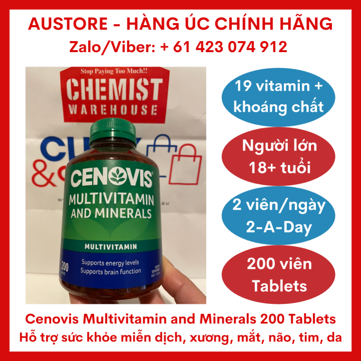 [Bill Úc] Cenovis Multivitamin and Minerals 200 Tablets - Viên uống bổ ...